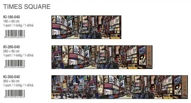 DIMEX | Fototapeta do kuchyně Times Square KI-260-040 | 260 x 60 cm | vícebarevná