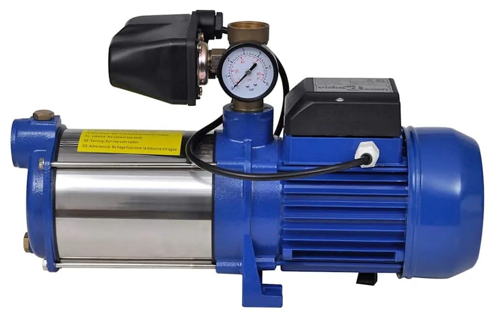 vidaXL Proudové čerpadlo s manometrem 1 300 W 5 100 l/h modré