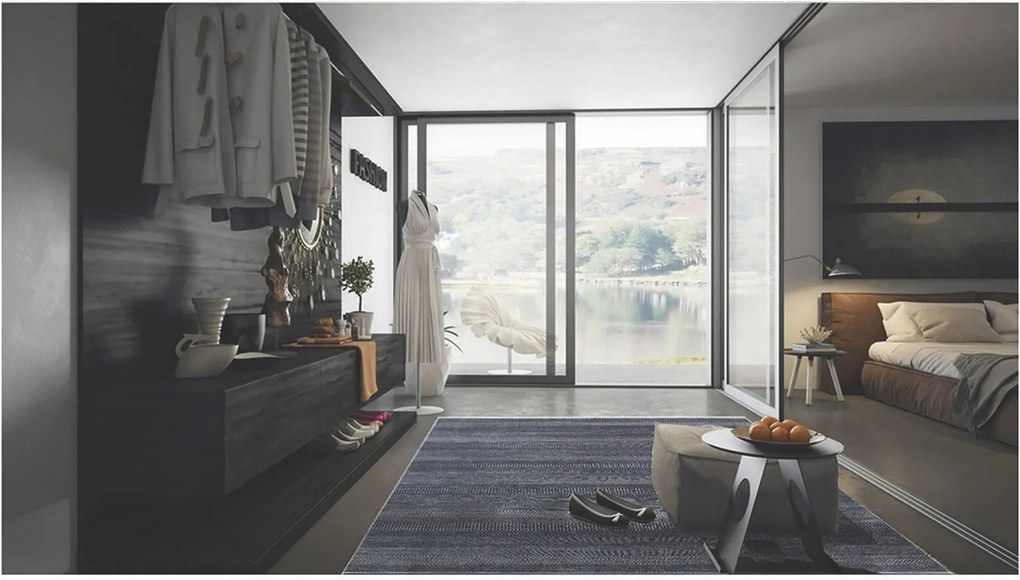 Diamond Carpets India, Ručně vázaný kusový koberec Diamond DC-MCN Dark blue/silver, 180x275, modrá, chodba / předsíň