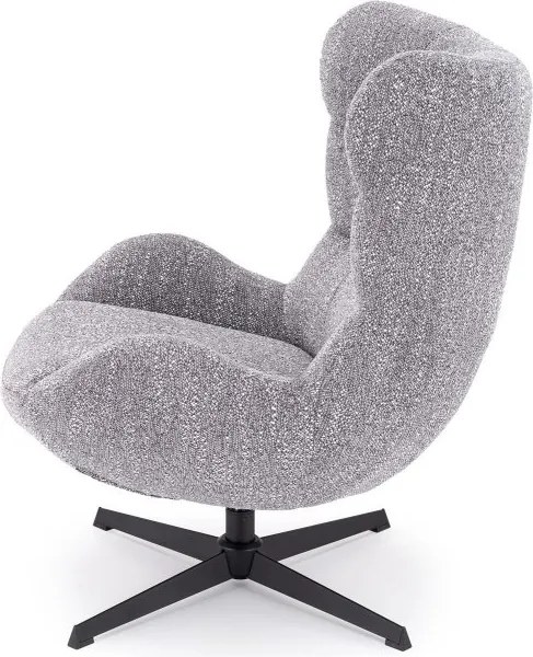 Otočné relaxační křeslo JACKIE — kov, látka, šedá