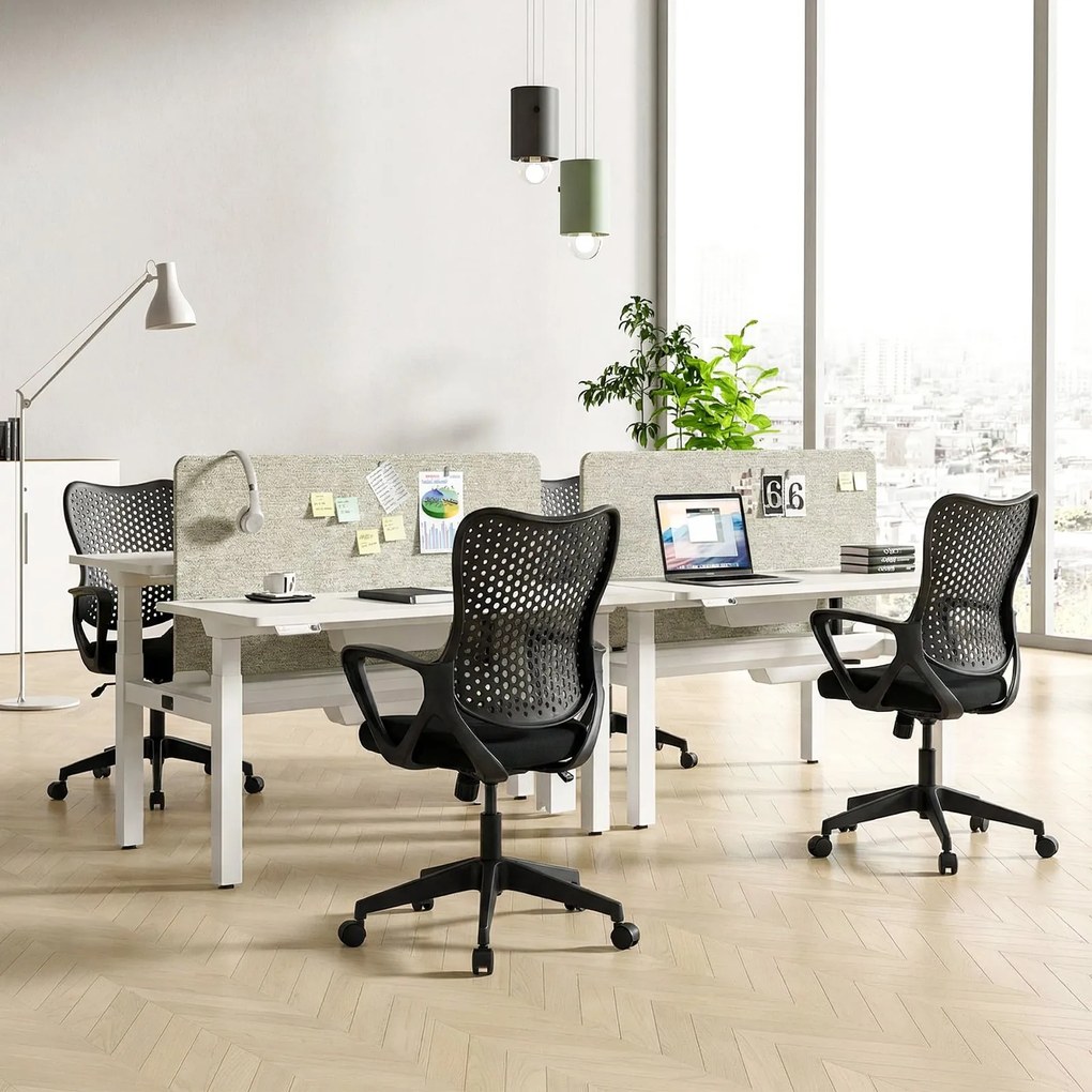 Costway Ergonomická kancelářská židle s prodyšným síťovaným opěradlem, otočná