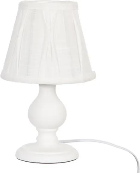 Bílá stolní lampa s textilním stínidlem Voile - Ø 15*25,5 cm
