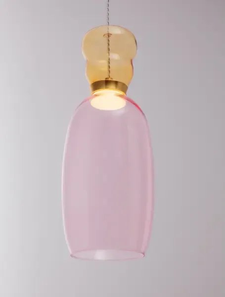 Designový lustr Pluma růžová