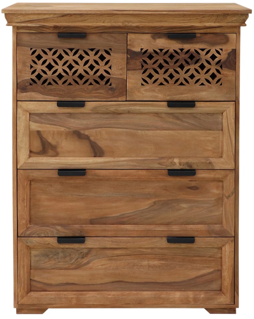 furniture-nabytek.cz - Vysoká komoda se šuplíky z masivu palisandr 90x45x110