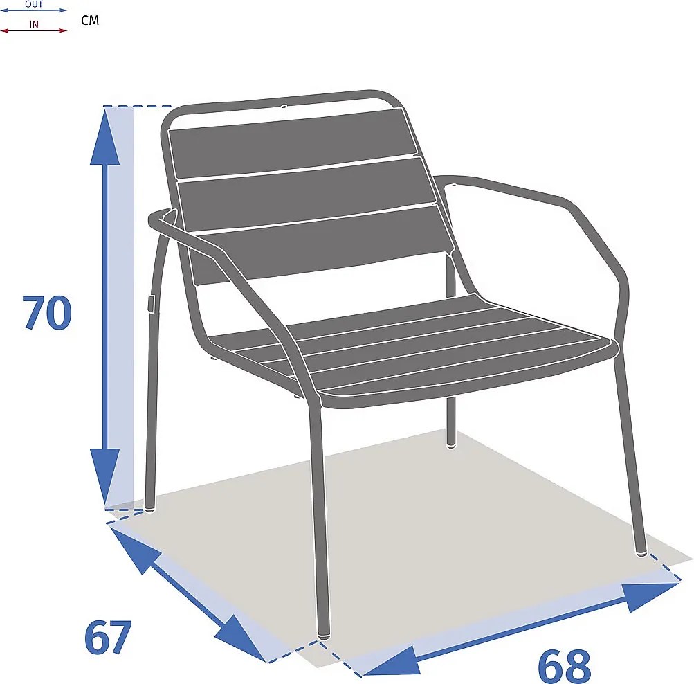 Hliníkové relaxační křeslo RUBBY (ivory)