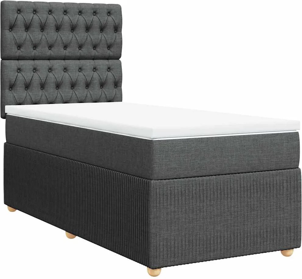 Box spring postel s matrací tmavě šedá 90x190 cm textil 3291919