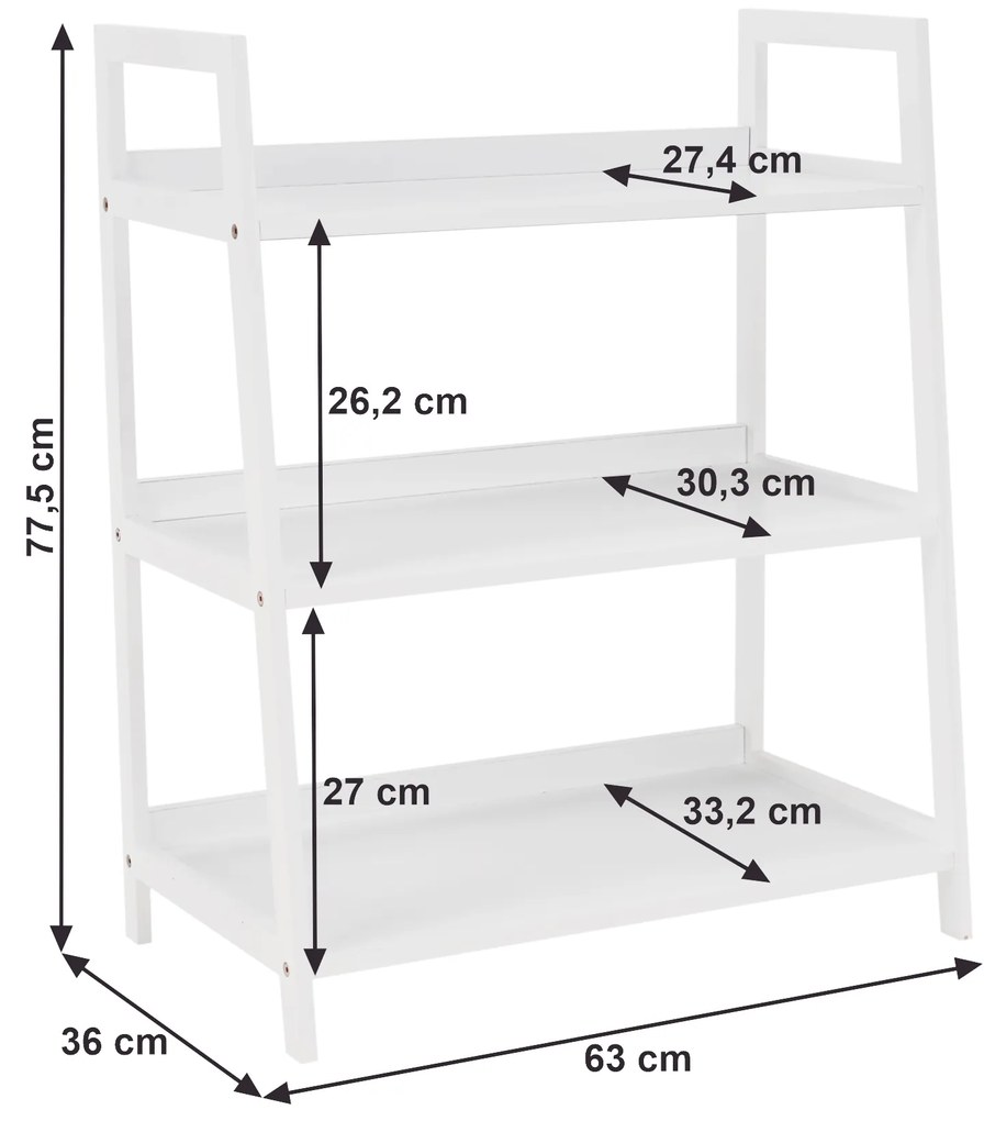 Kondela 3-policový regál, bílá, REON RYP 1