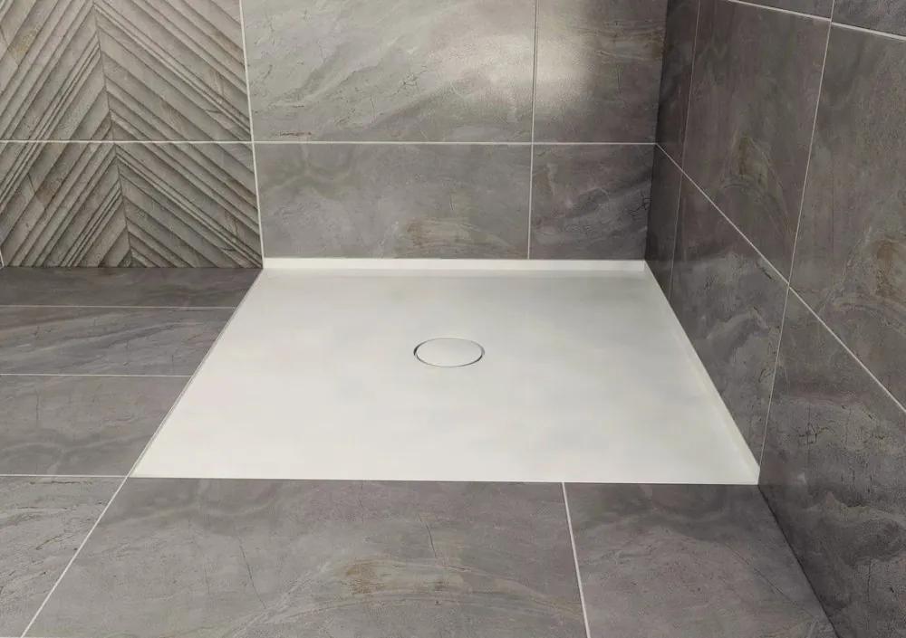 Polysan MIRAI sprchová vanička z litého mramoru, obdélník 120x80x1,8cm, levá, bílá 73177