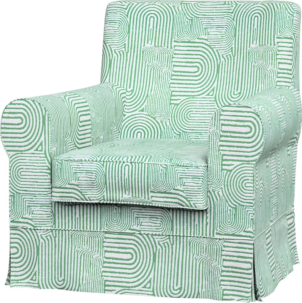 Potah na křeslo IKEA Ektorp Jennylund barva zelená látka pletený vzor, vzorované