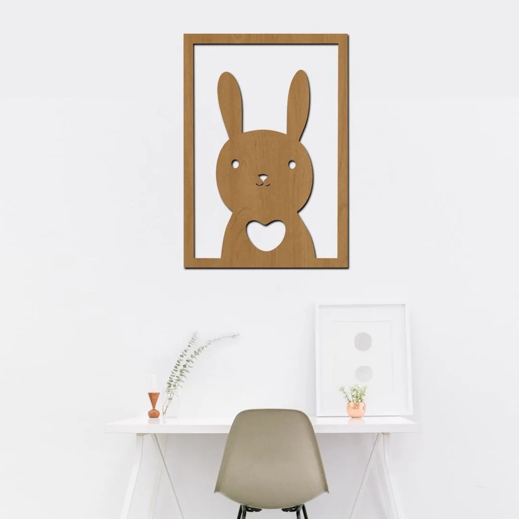 Dřevěný obraz RABBIT Barevný vzor: Buk, Rozměry (cm): 40x57