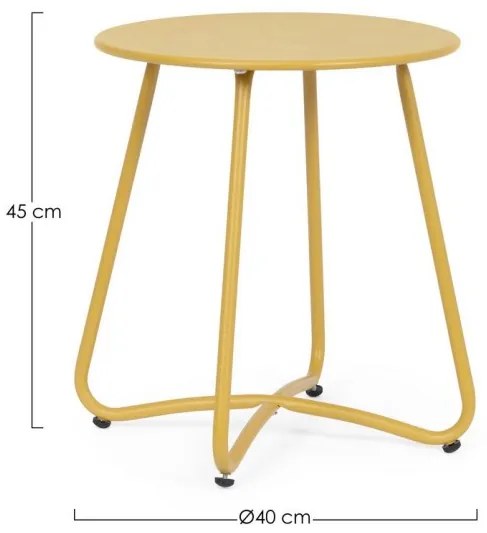 BIZZTTO konferenční žlutý zahradní stolek WISSANT ø40 cm 0803554AA
