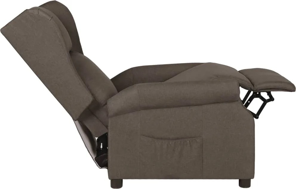 Polohovací křeslo hnědé textil 340953