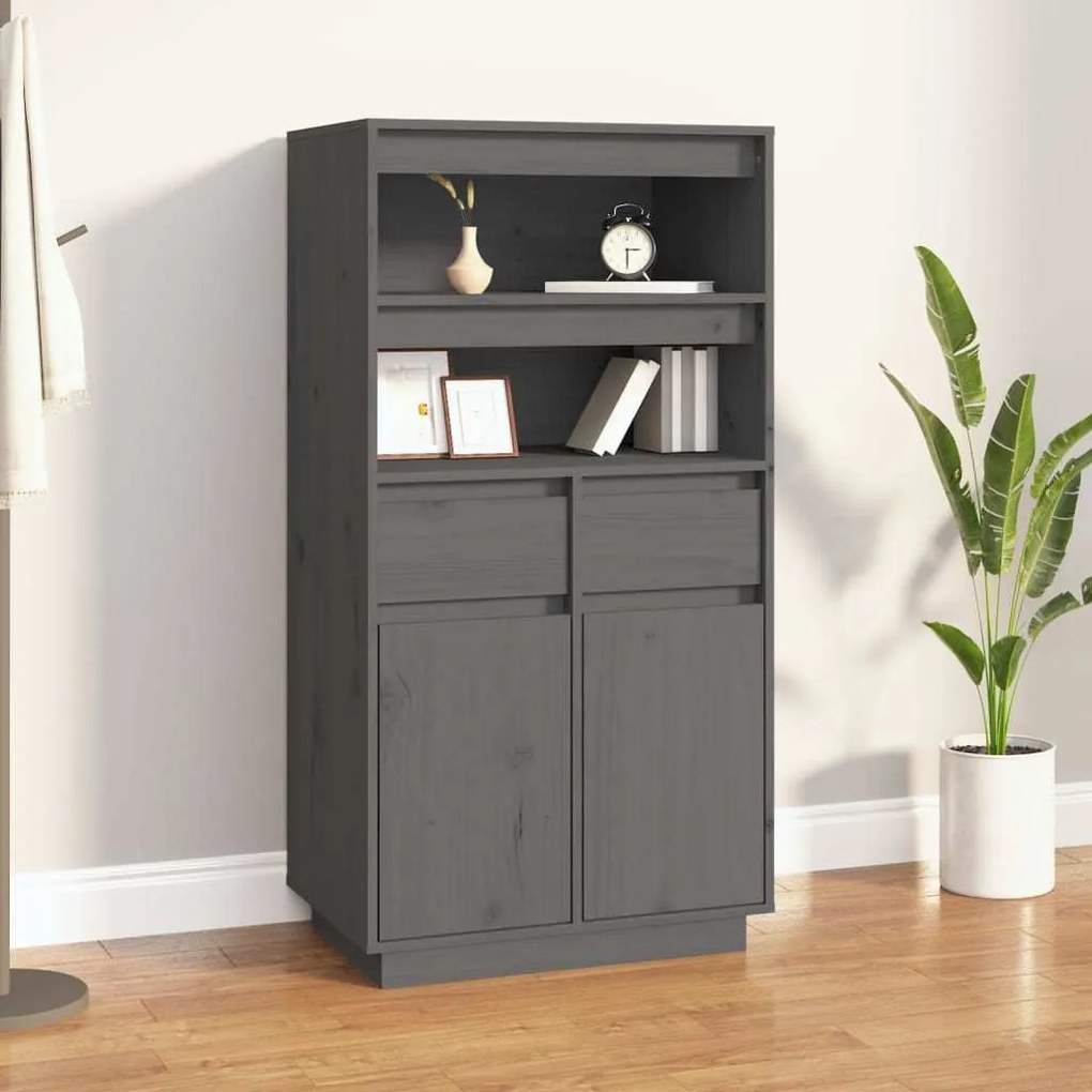 vidaXL Skříň highboard 60 x 40 x 116,5 cm masivní borové dřevo [814535] Barva: Bílá