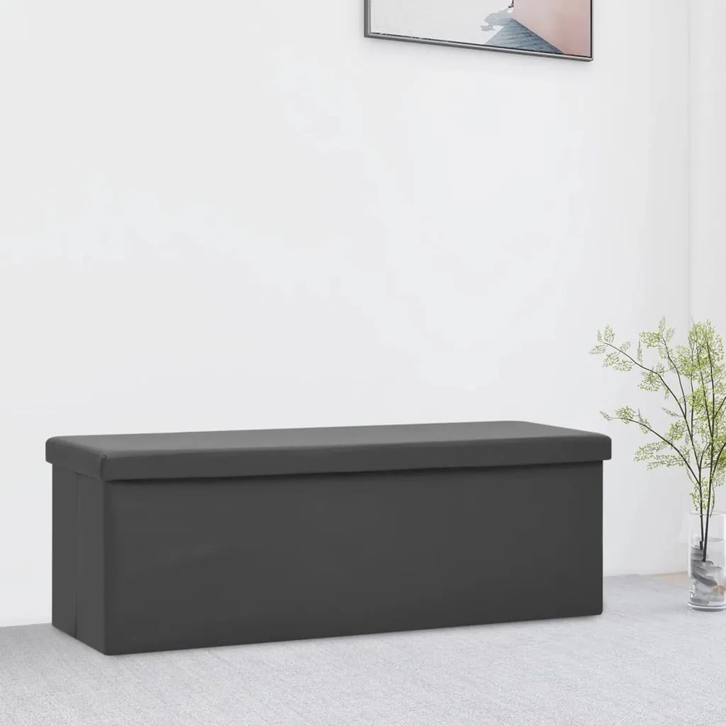 Skládací úložná lavice šedá PVC 338799