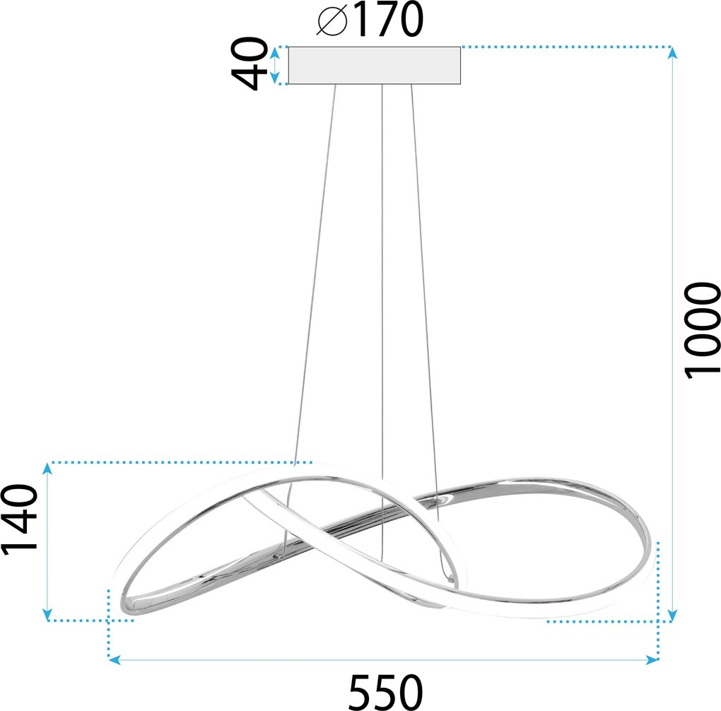 Toolight Toolight, LED stropní svítidlo, neutrální světlo 4000K, 32W, APP1601-CP, zlatá lesklá, OSW-05478