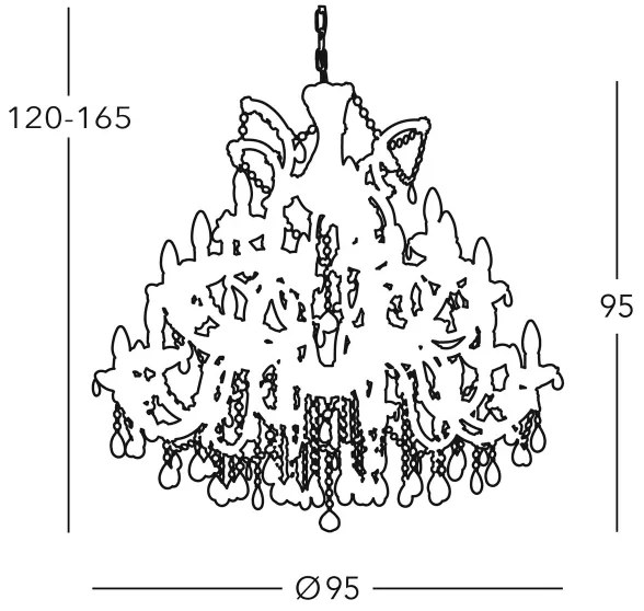 Kolarz 960.812+12+6 - Křišťálový lustr na řetězu VALERIE 30xE14/40W/230V