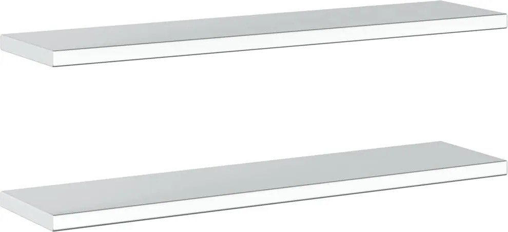 Nástěnné police 2 ks 100 x 23,5 cm stříbrné nerezová ocel 30280