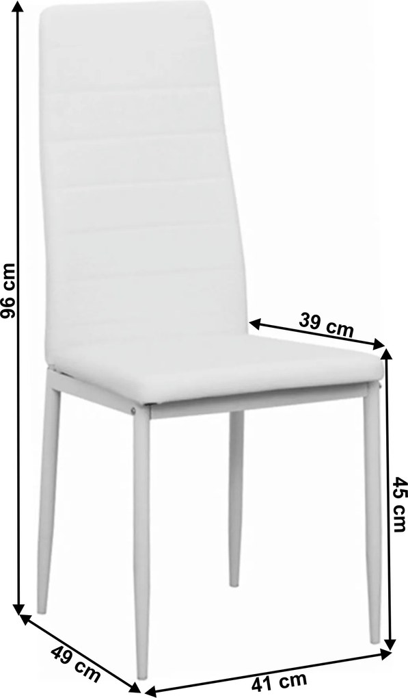 Jídelní židle SWISS - ekokůže, bílá