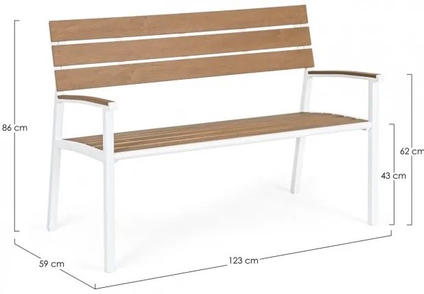 BIZZOTTO Zahradní lavička ISAK bílá 0662189