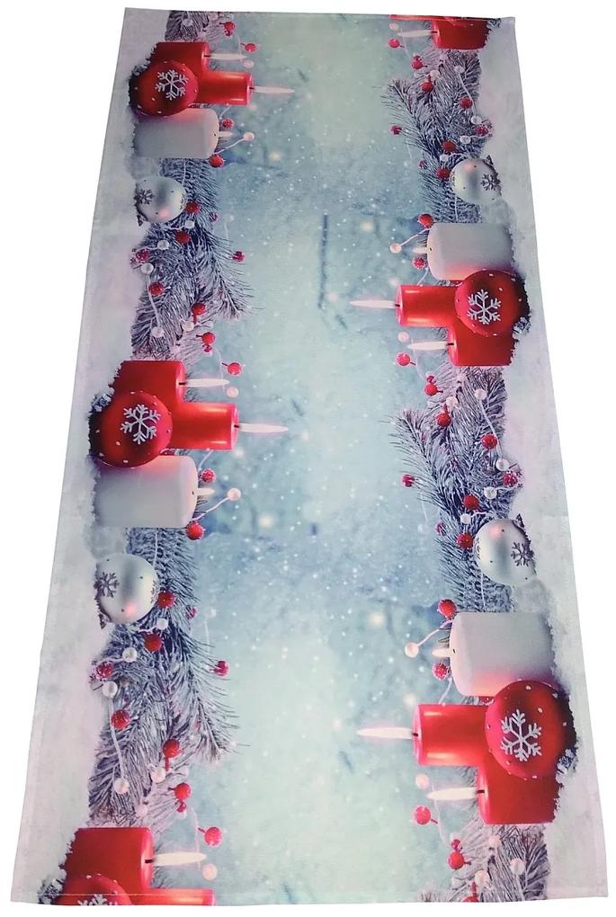 Vánoční ubrus - běhoun na stůl CHRISTMAS CANDLES 40x140 cm Mybesthome