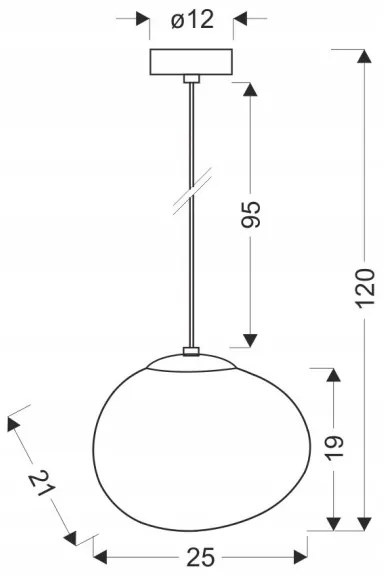 Lustr na lanku STONES 1xE27/40W/230V pr. 25 cm