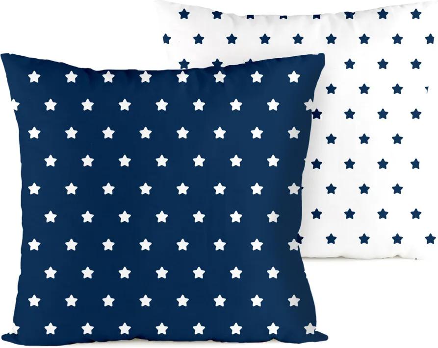4Home Povlak na polštářek Stars navy blue, 2x 40 x 40 cm, 40 x 40 cm