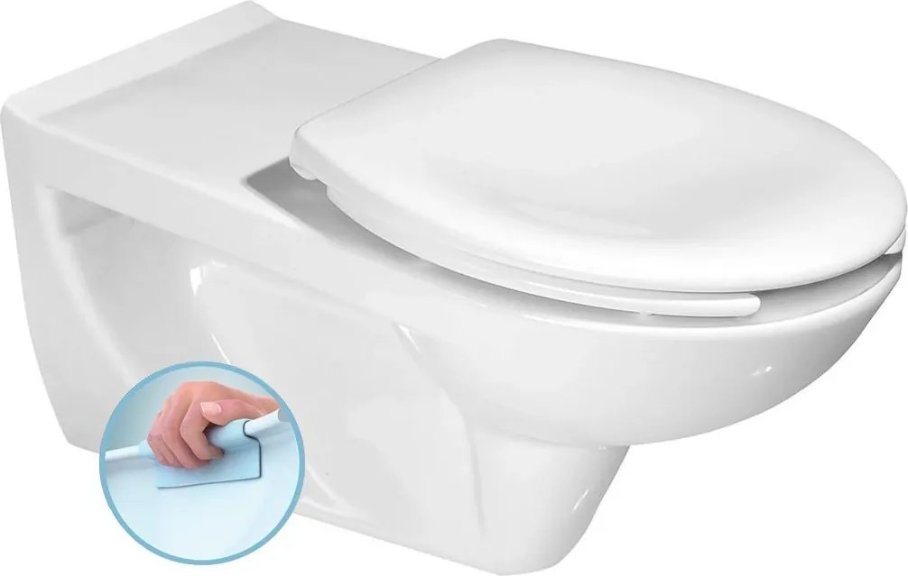 Sapho Sapho, HANDICAP WC závěsné prodloužené, Rimless, 37,5x73cm, bílá, K670-002