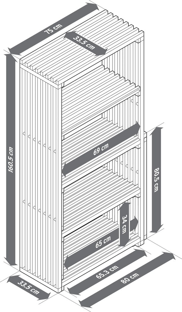 Tchibo - Výsuvný regál »Fleksibel« - barva: hnědá