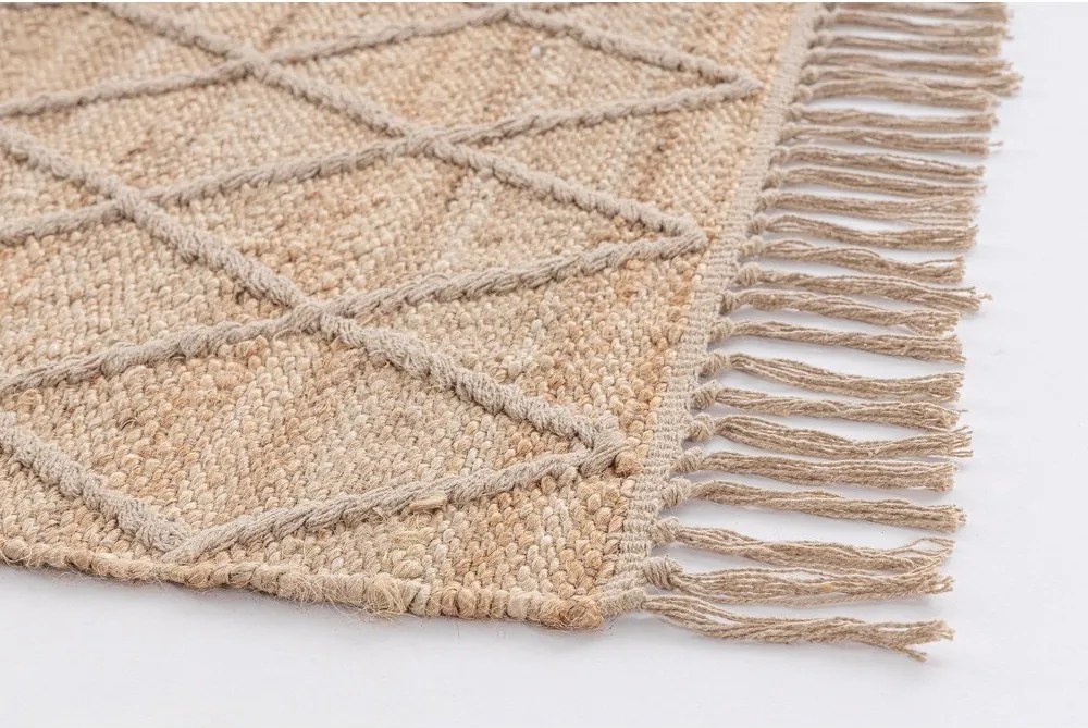 Ručně tkaný jutový koberec v přírodní barvě 60x90 cm Shaila – Bizzotto