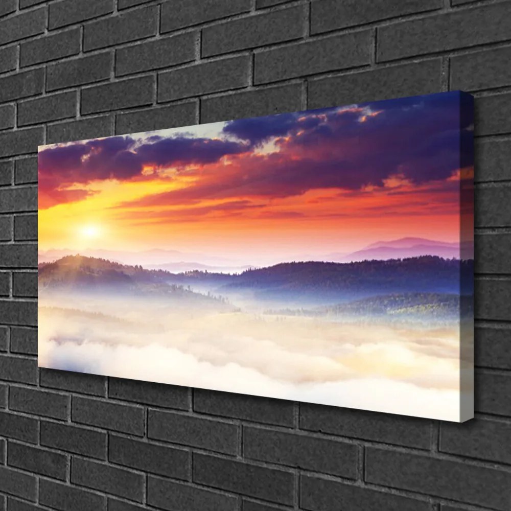 Obraz na plátně Hora Slunce Krajina 120x60 cm