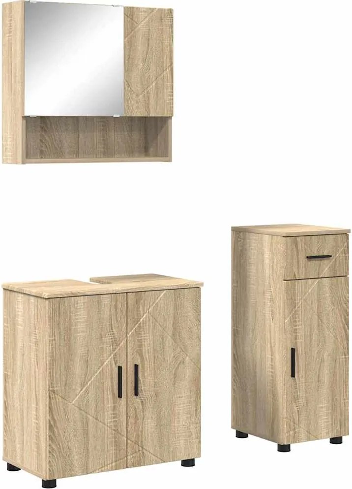 Sada koupelnového nábytku 3 ks Sonoma dub 61 x 35 x 64 cm 3392955