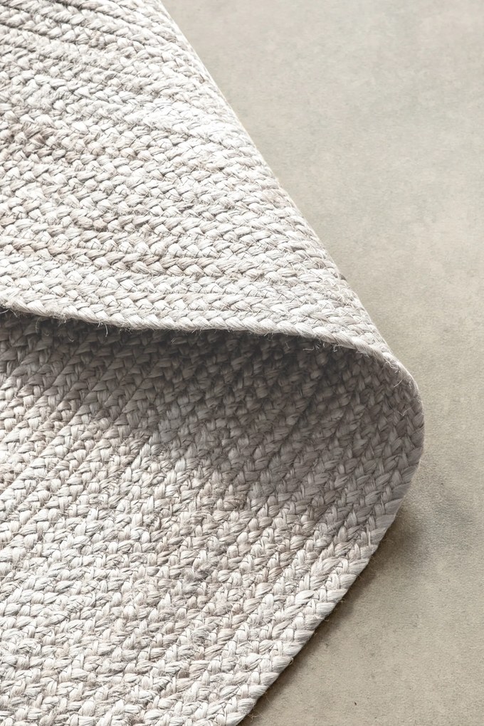 Hanse Home, Kusový koberec Jute Braided 106321 White kruh, 140x140 (průměr) kruh, bílá, chodba / předsíň