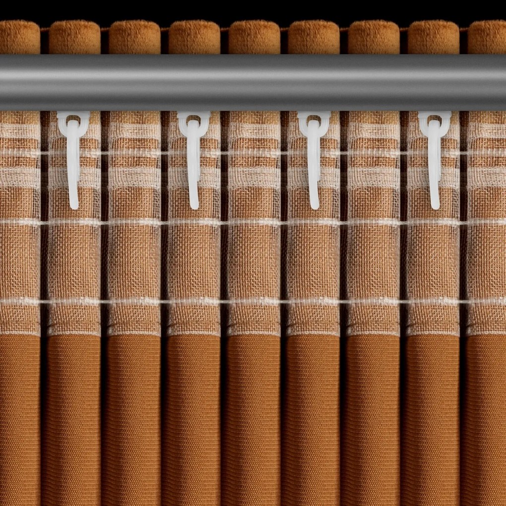 ZATEMŇOVACÍ ZÁVĚS NA PÁSCE MELANIE 140X270 CM REZAVÝ