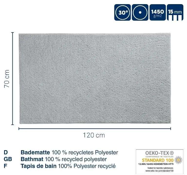 KELA Koupelnová předložka Maja 120x70 cm polyester šedá KL-23549