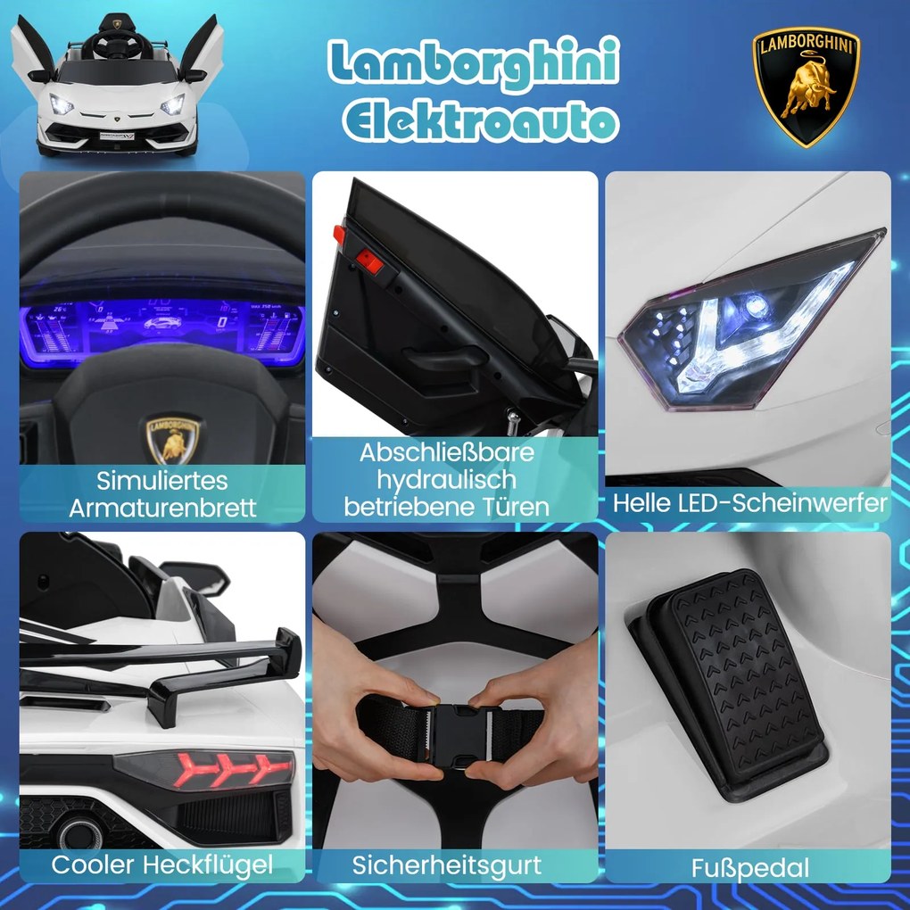 Costway Elektrické auto Lamborghini pro dětské vozidlo s dálkovým