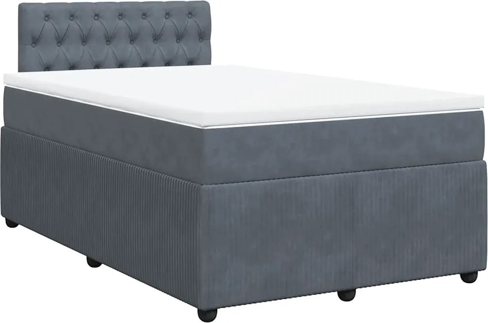 Box spring postel s matrací tmavě šedá 120 x 200 cm samet 3287717