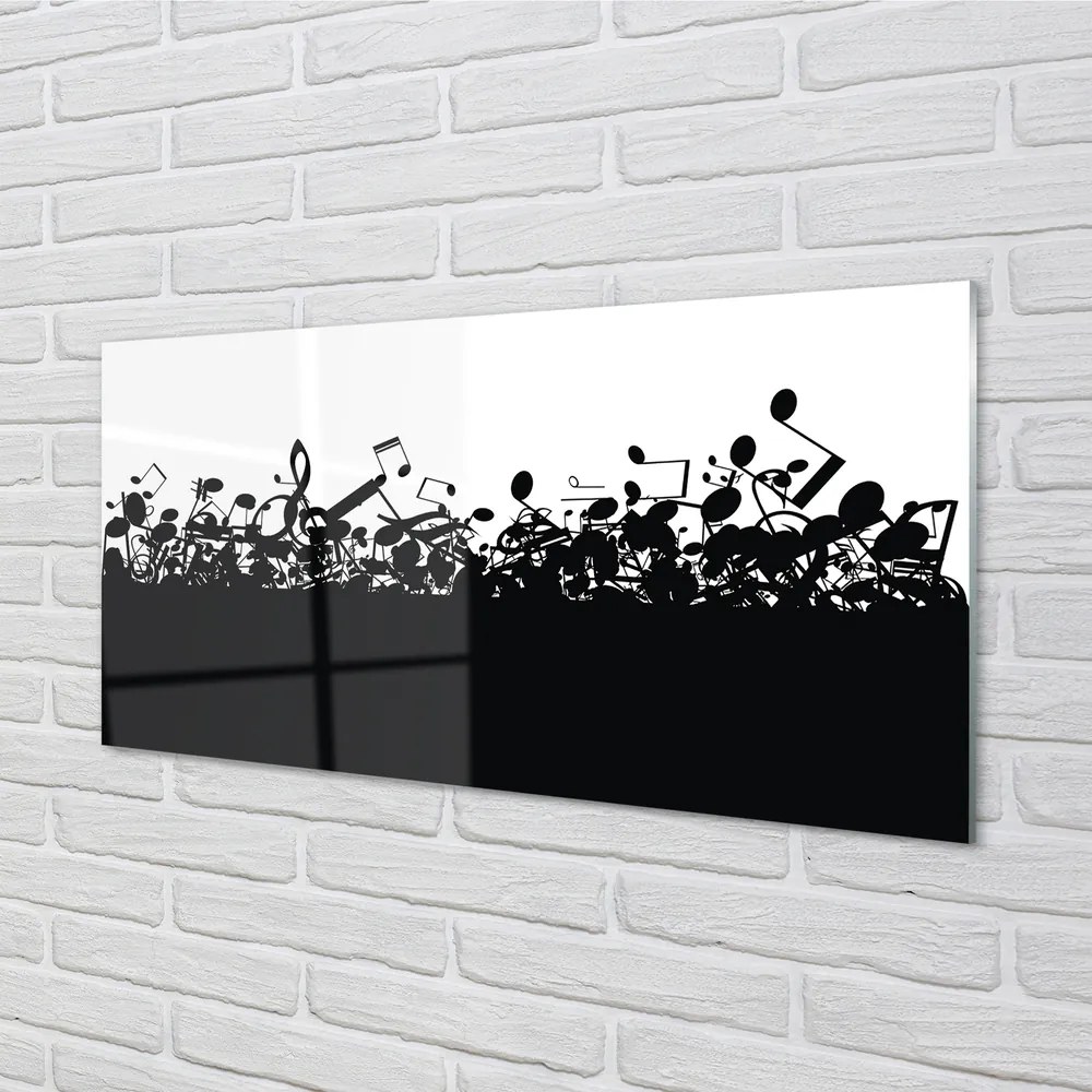 akrylový obraz Černá a bílá poznámky 125x50 cm