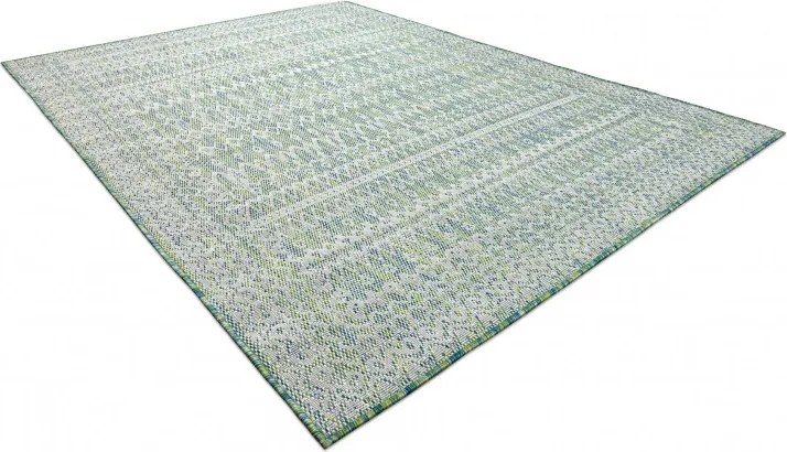 Kusový koberec Sion Sisal Aztec 22184 green/blue/ecru – na von aj na doma, 80x150, zelená, chodba / predsieň, Dywany Łuszczów