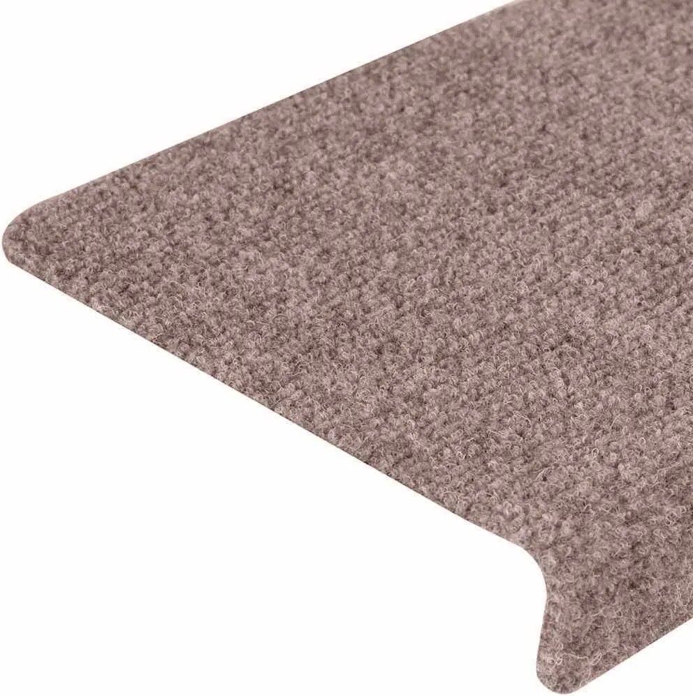 Schodové rohože samolepicí 30 ks 65 x 21 x 4 cm světle hnědé s obdélníkovým okrajem 3365691