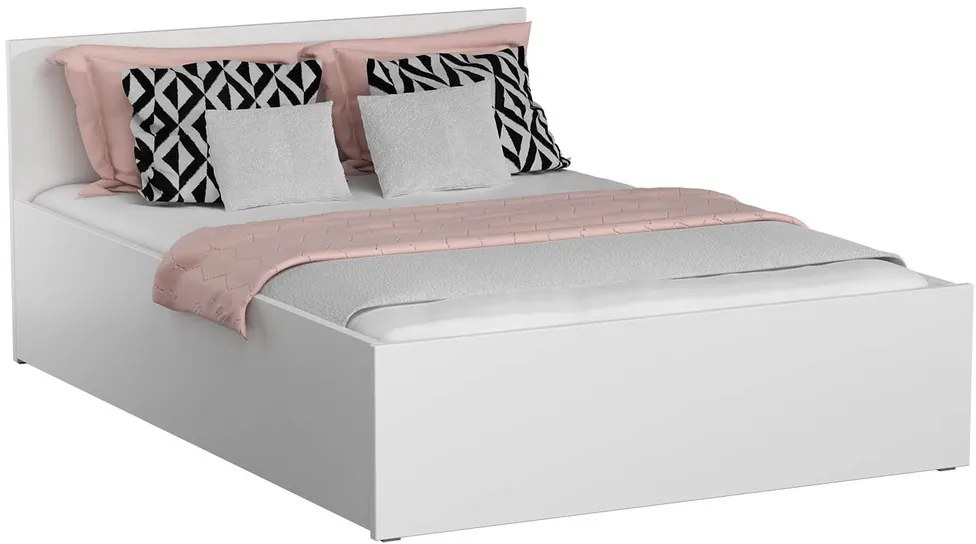 Dřevěná postel DM1 bílá, 140x200 + rošt ZDARMA