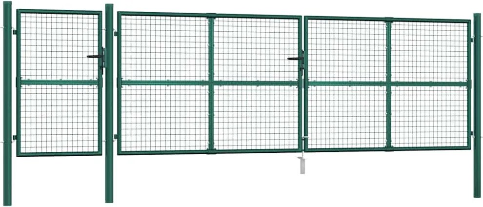 Pletivá zahradní branka zelená 500 x 125 cm pozinkovaná ocel 154540