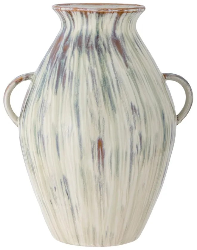 Zeleno-béžová kameninová váza Bloomingville Sanella 28,5 cm