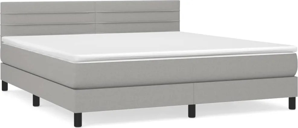 Box spring postel s matrací světle šedá 160 x 200 cm textil 3140145
