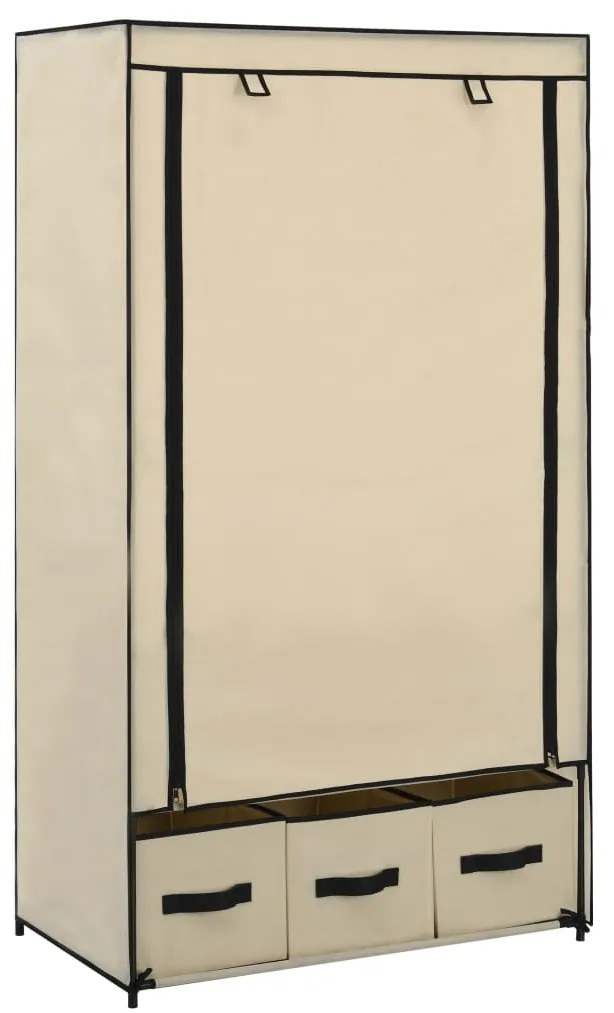 Šatní skříň krémová 87 x 49 x 159 cm textil 282459