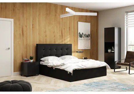 Čalouněná postel LAURA rozměr 90x200 cm Černá