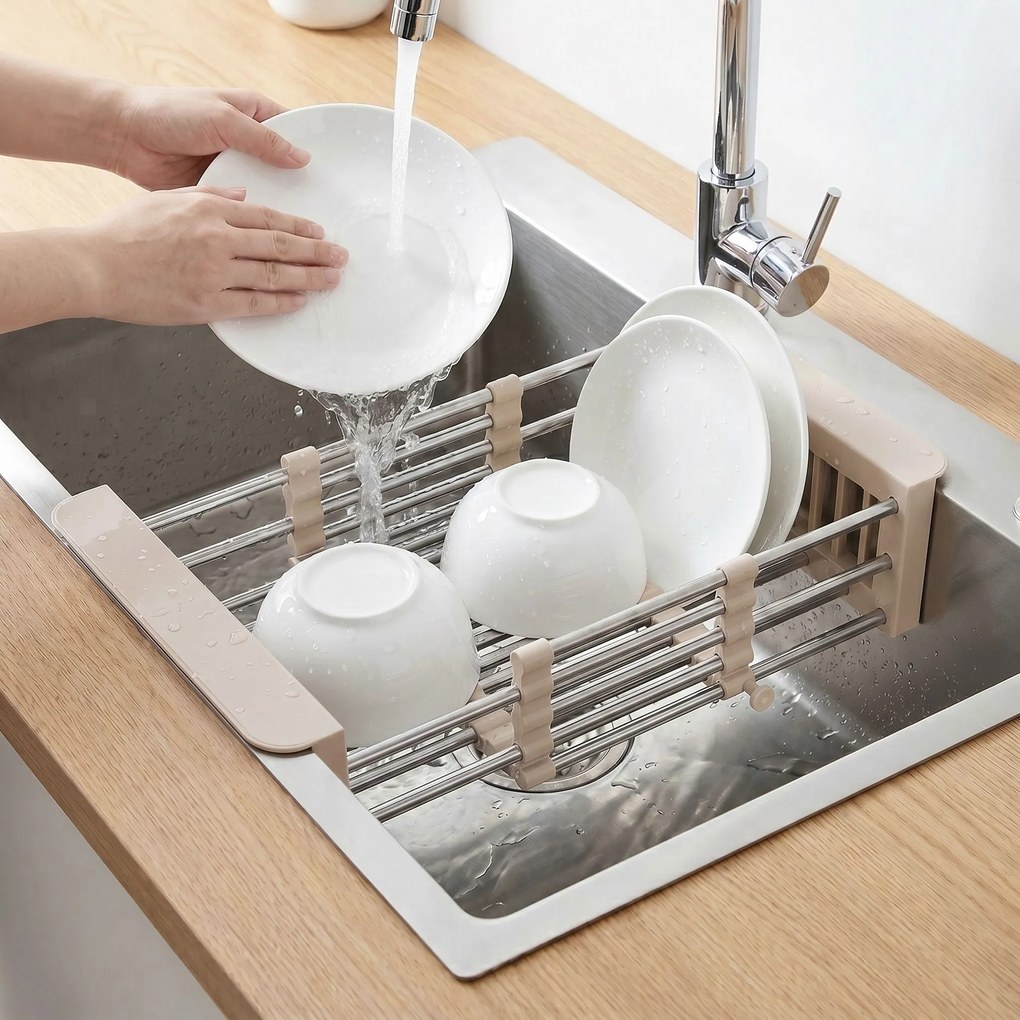 Teleskopický odkapávač na dřez REA P14487B, béžový