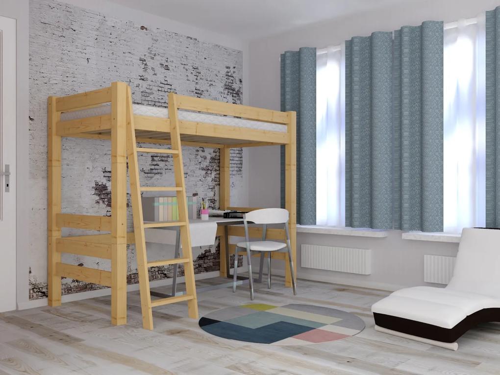 Vomaks Patrová zvýšená postel 8X8 11A Rozměr: 80 x 180 cm, Barva: surové dřevo