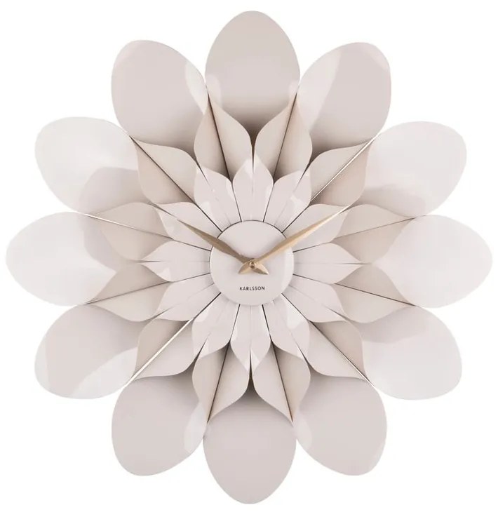 Šedé nástěnné hodiny Karlsson Flower, ø 60 cm
