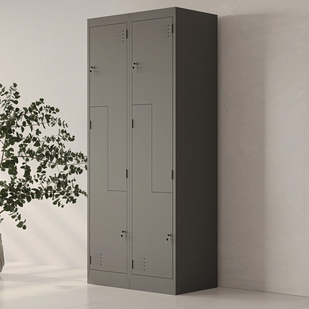 Šatní skříň typu L 4-boxová, antracitová, 800x1850x450 mm: JULIA