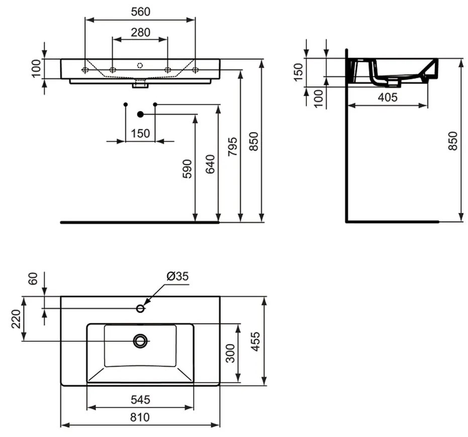 Ideal Standard Strada - Nábytkové umyvadlo 81x45,5 cm, K078801